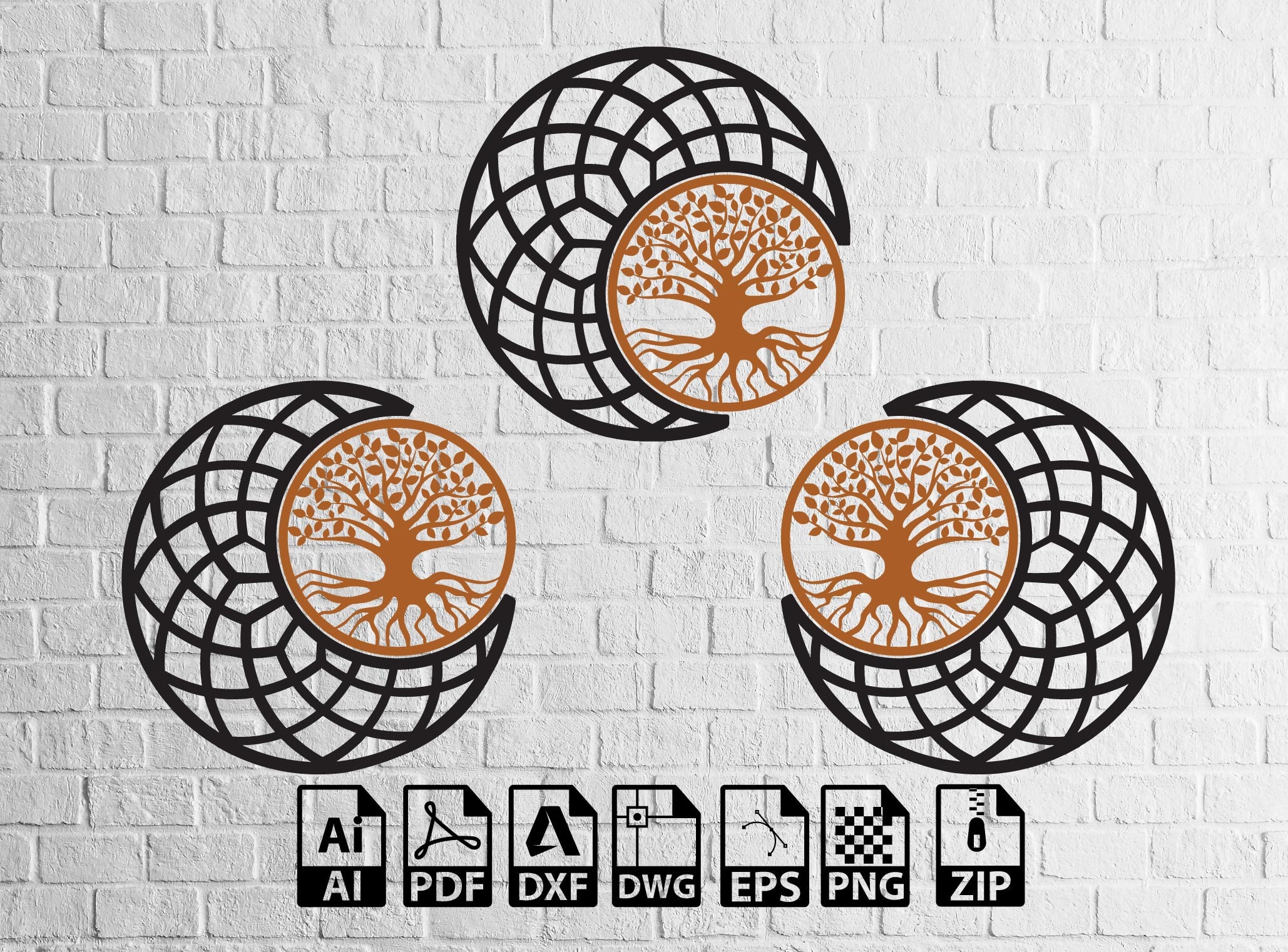 Moon Tree of Life SVG, Laser Cut Files (dxf, Ai, Pdf) - Etsy