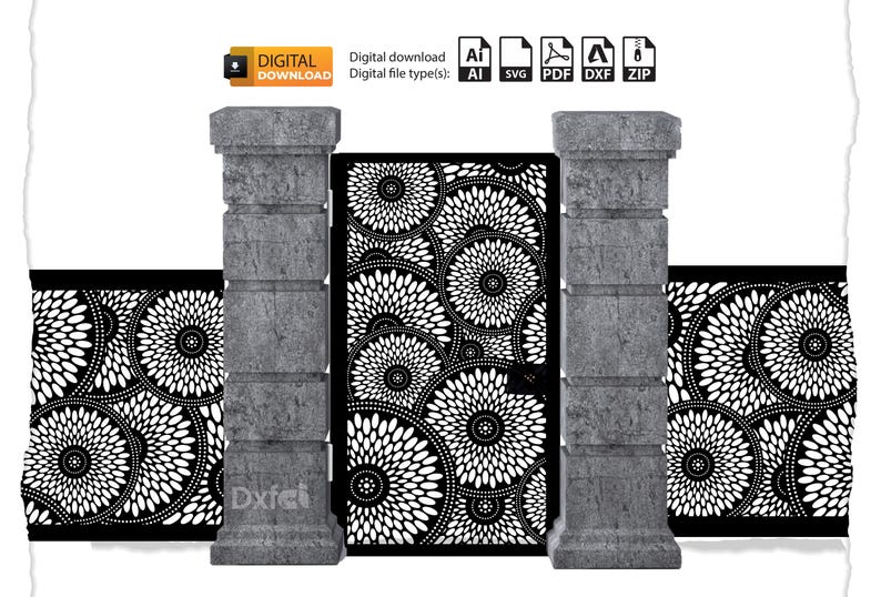 Floral Panel Laser Cut File: Garden Gate Design (SVG DXF AI) #1338 - Etsy