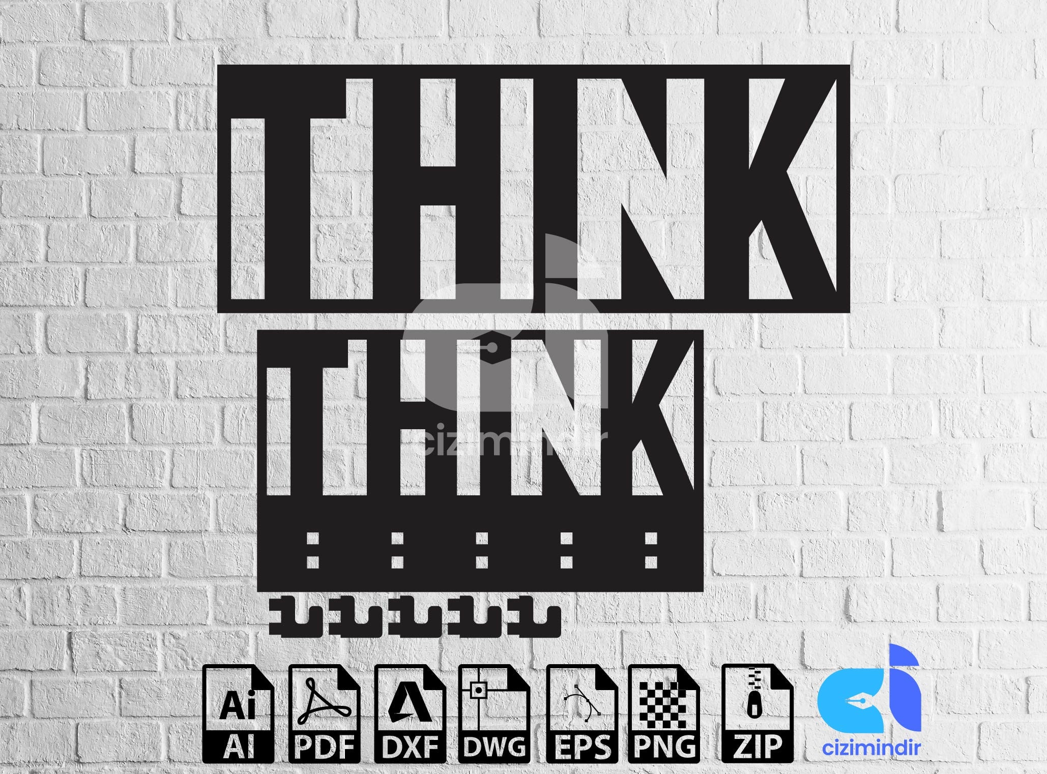 Think Design Laser Cut Svg Dxf Files Wall Sticker Cnc Laser - Etsy
