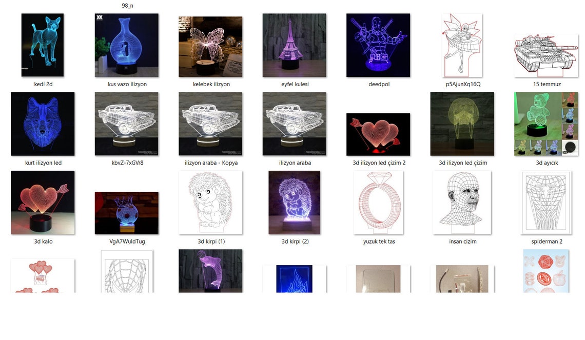 250 Acrylic Illusion 3d Led Lamp Bundle 3D Illusion Led Big - Etsy