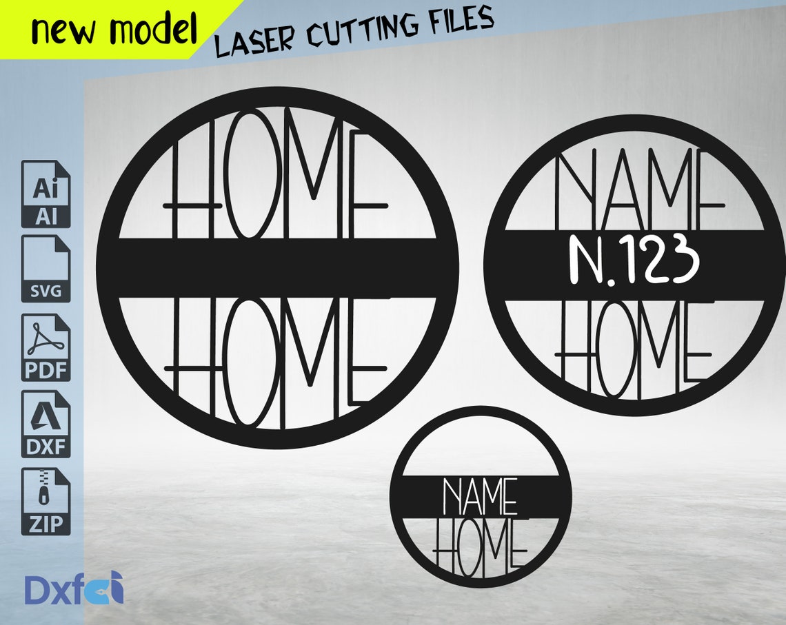 Home House Svg Name Dxf Files Digital Vector Download Laser - Etsy
