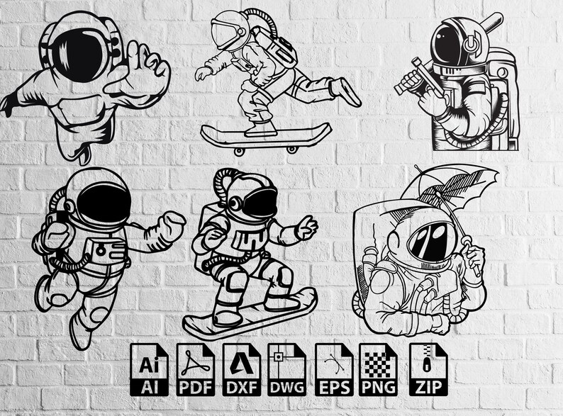 Astronaut SVG Bundle Astronaut SVG Astronaut Dxf ai Pdf - Etsy