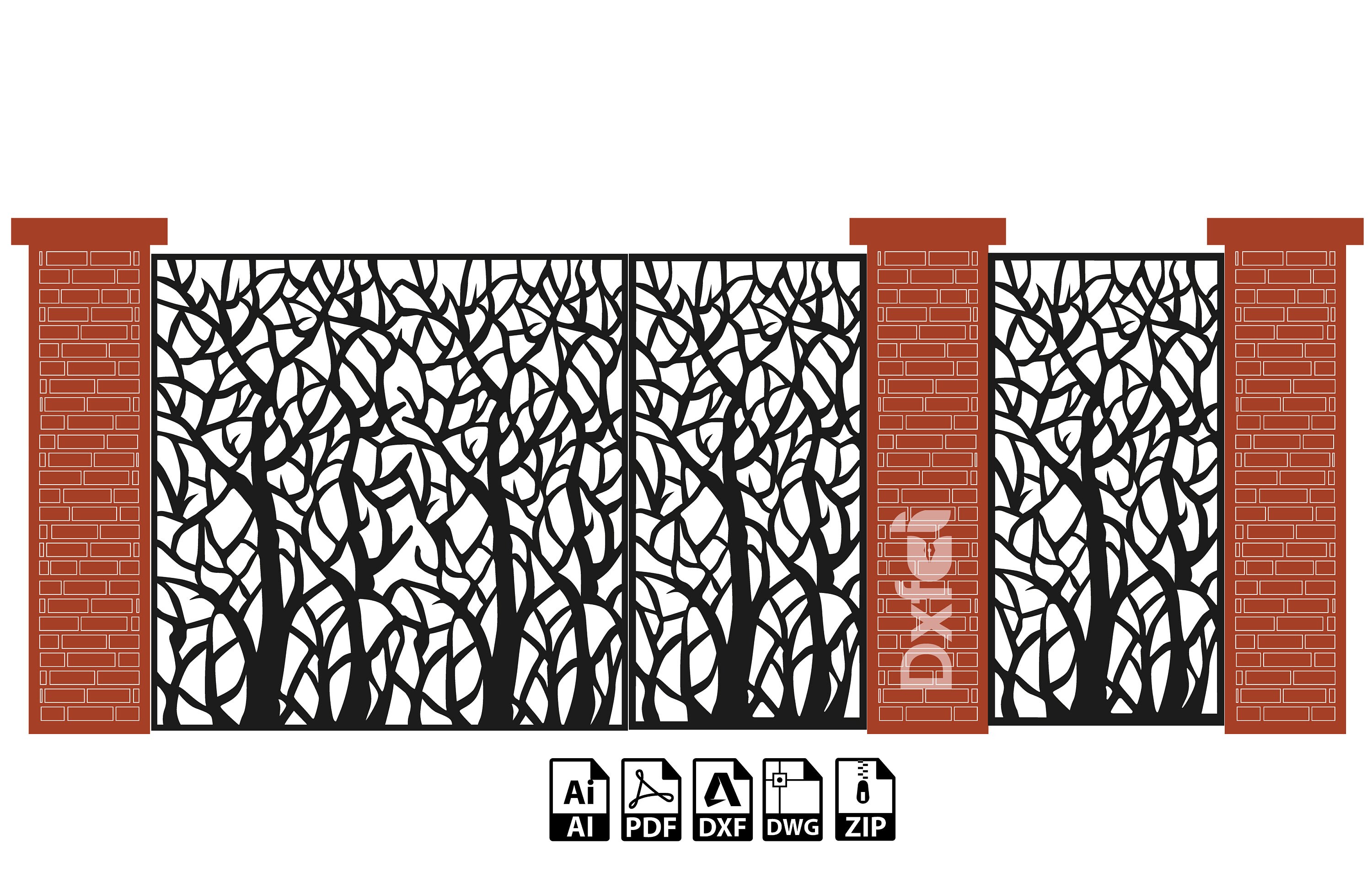 Tree Panel DXF File: CNC Plasma Cut Garden Gate (digital Download) - Etsy