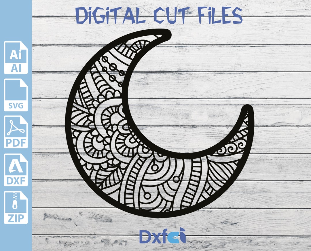 Moon Mandala SVG, Plasma Laser Cnc Decor Files Digital File Moons ...