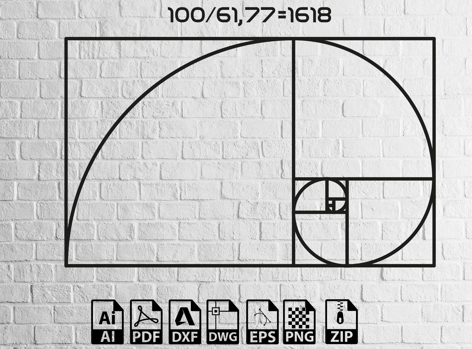 Golden Ratio Svg phi Symbol Svg 1618 Design Wallart Decor - Etsy