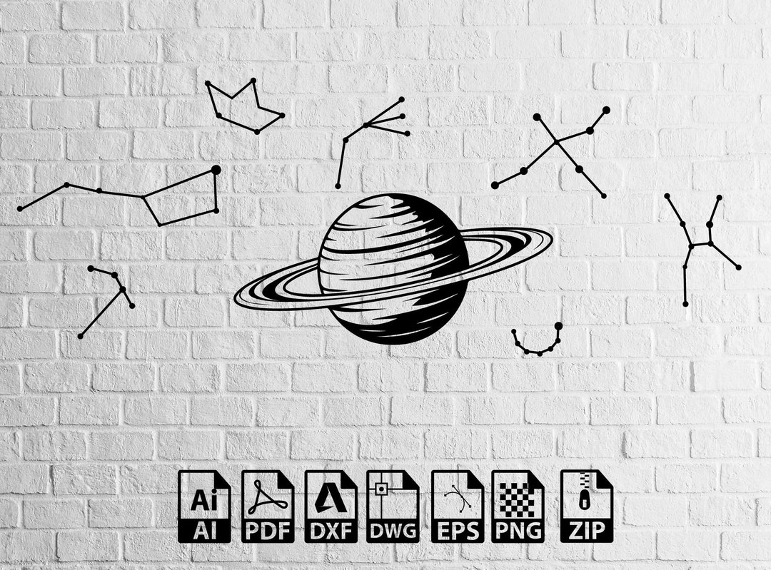 Planet Saturn Svg Wall Decor Laser Cut File Laser Cut Files Dxf Files ...