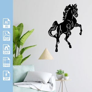 Fichiers de découpe laser SVG cheval : panneau DXF (téléchargement ...