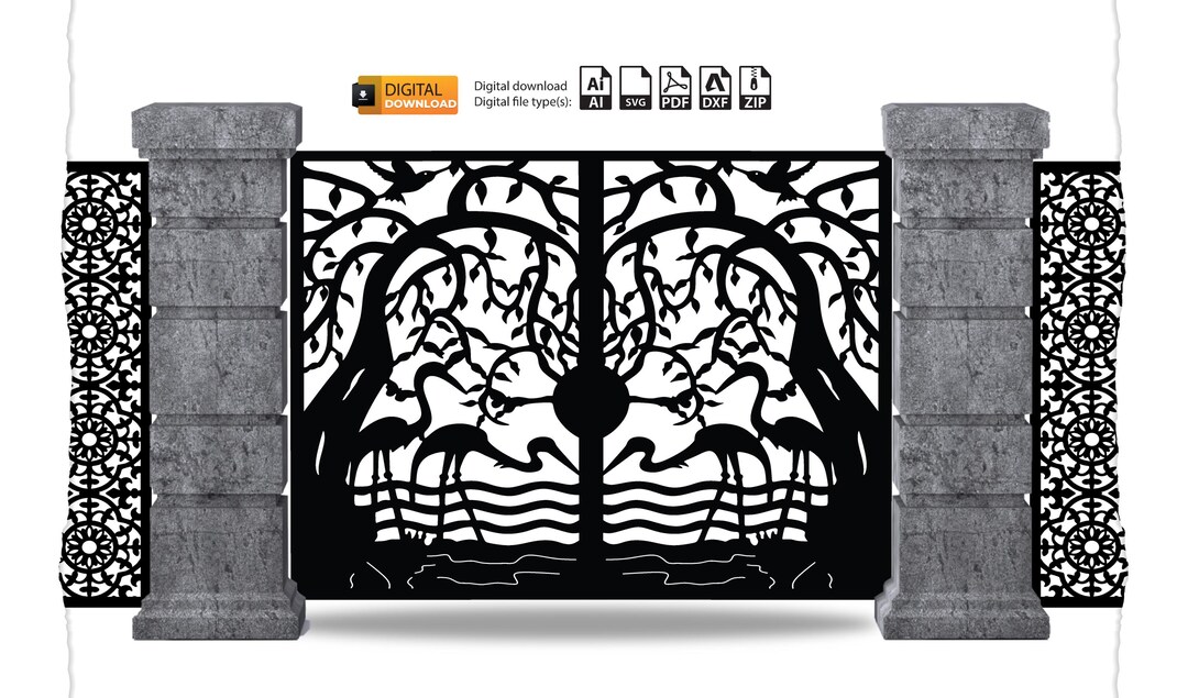 Panel Dxf DXF File for Laser Cut Garden Gate Dxf Svg Files Plasma ...