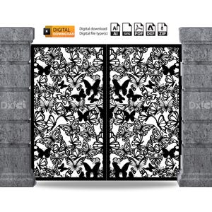 Butterfly Design Garden Panel DXF File | Laser Cut Gate SVG | CNC ...