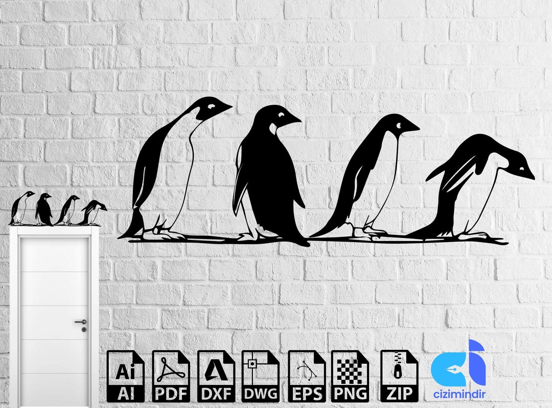 Penguin SVG, Eps, Dxf and Png. Vector Files Ideal for Cutting Laser Cut ...