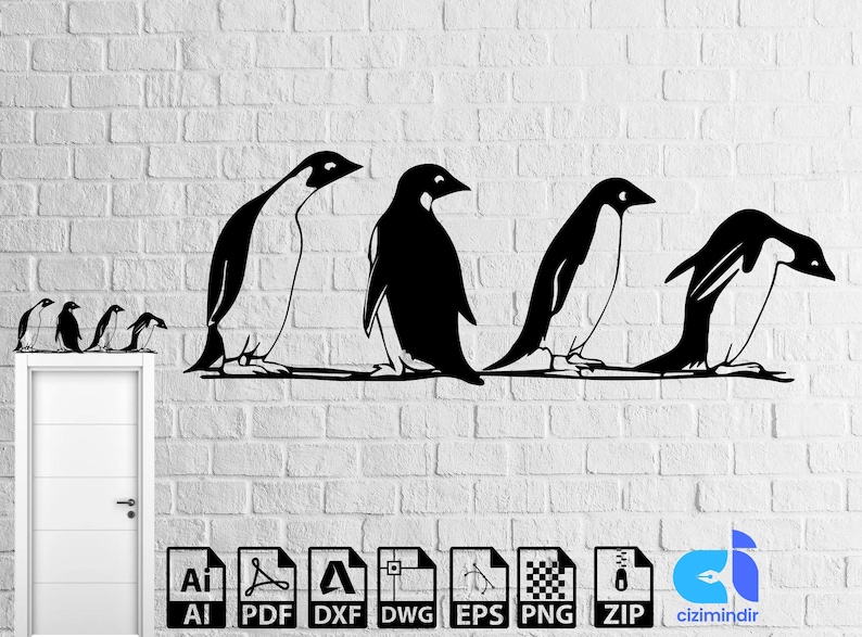 Penguin SVG Eps Dxf and Png. Vector Files Ideal for Cutting - Etsy