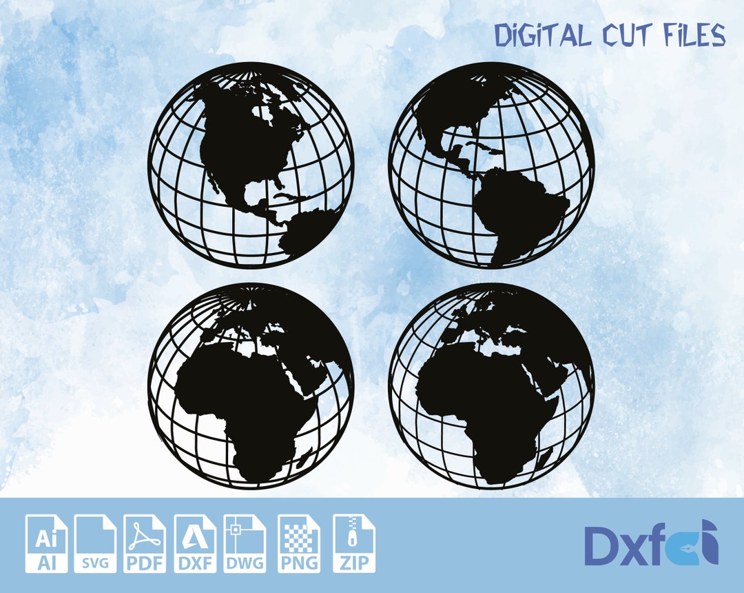 Round Earth Globe Earth Dxf Files – Perfect for Laser Cutting and Wall ...
