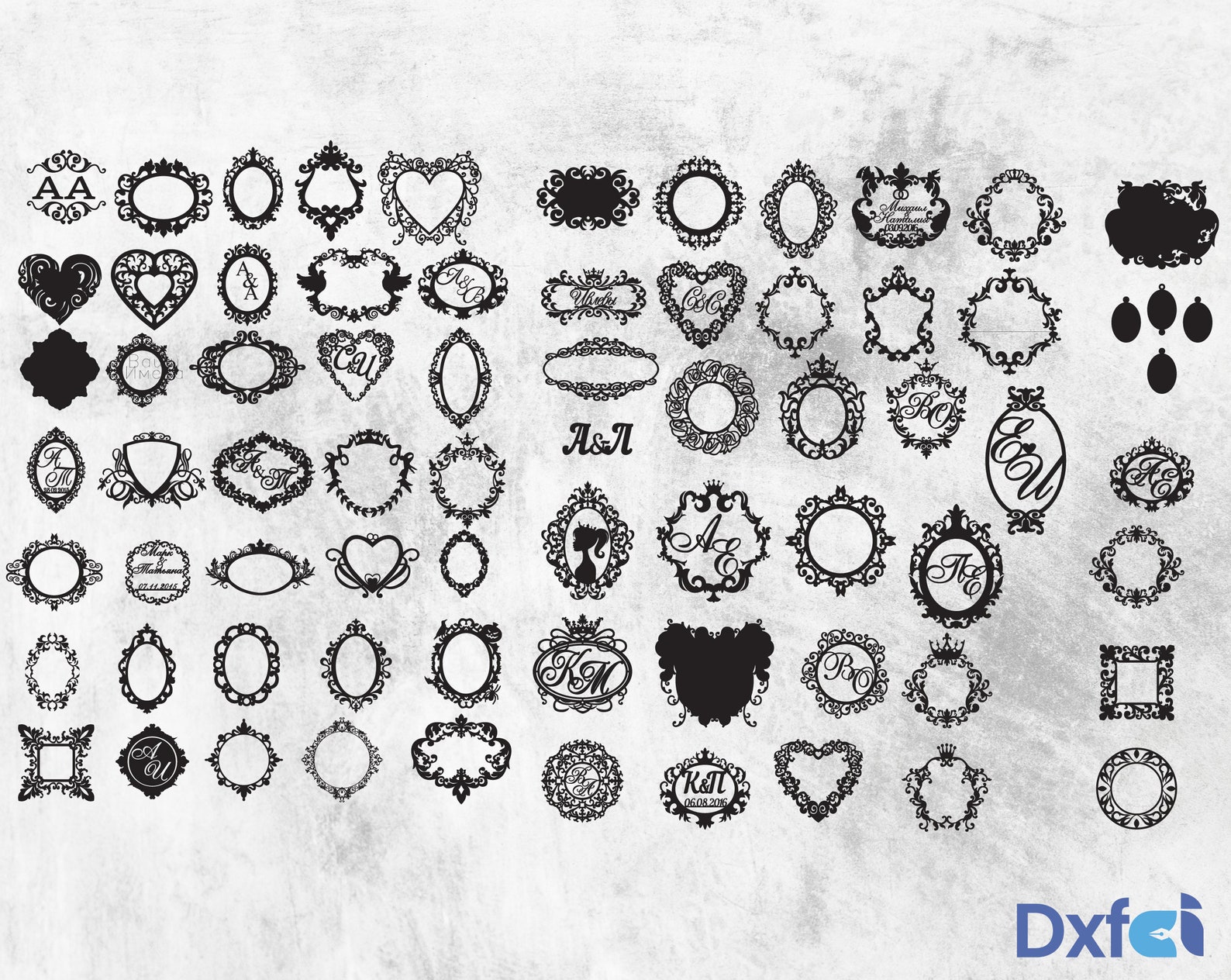 Monogram SVG Monogram Photo Frame Bundle Mega Pack Monogram - Etsy