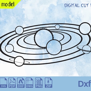 Sistema Solar Svg Planetas Svg , LaserCut Home Decor Wallart Laser Cut ...