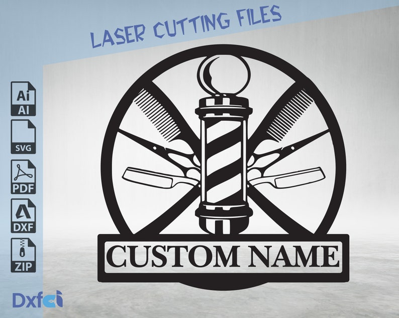 Barber Svg - Custom Name Hairdresser Svg Clock Dxf Files Barber Clock ...