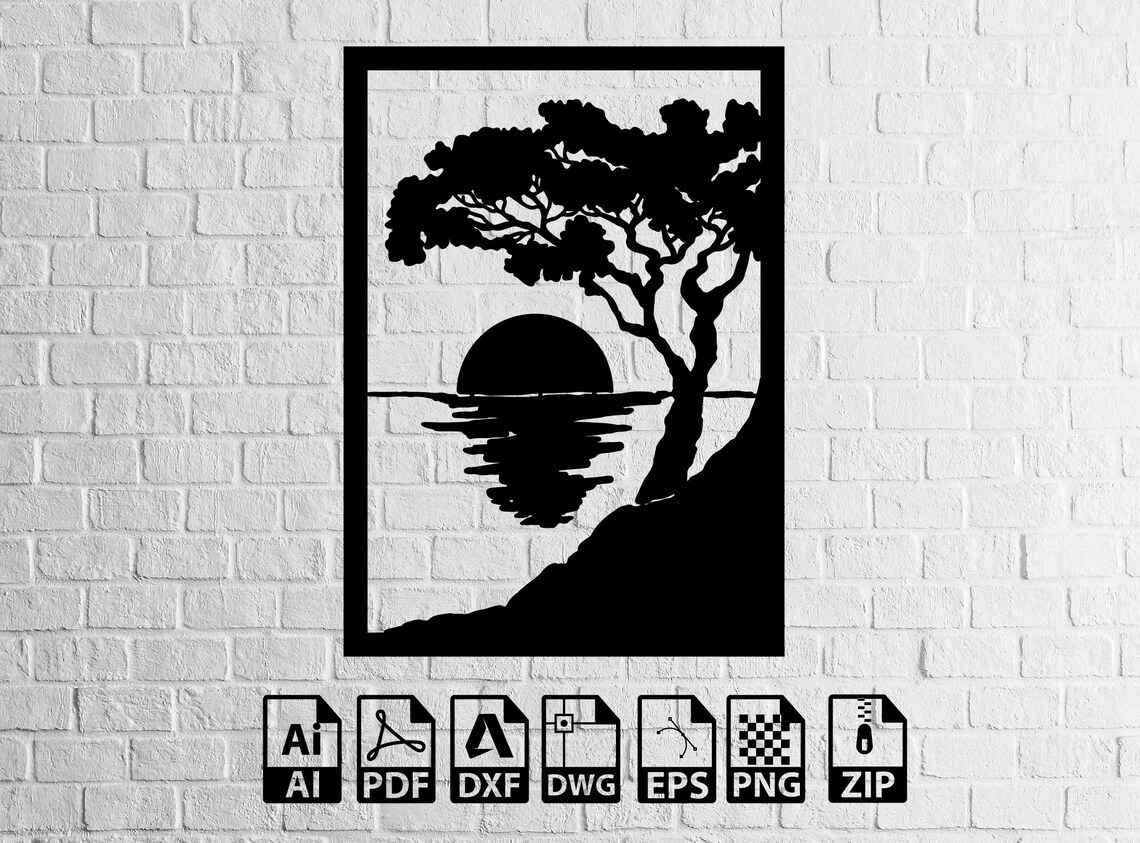 Sunset Svg Wall Art Home Decor Dxf Svg Laser Cut Files Home - Etsy