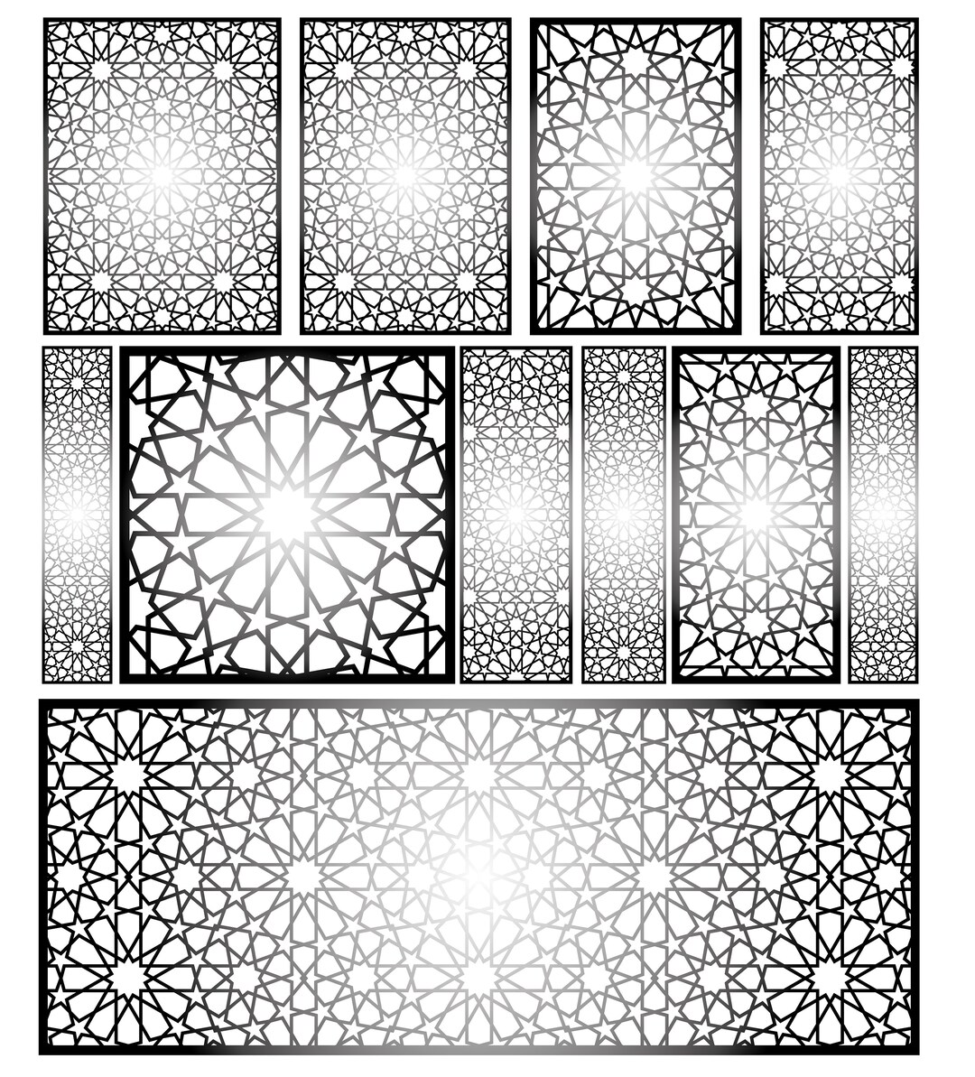 Islamic Geometric Panel Collection: Room Divider DXF Bundle - Etsy