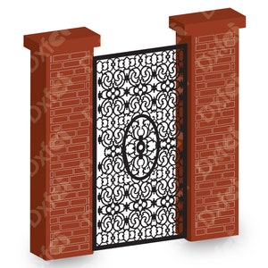 Wrought Iron Gate Grill Panel Dxf Panel Partition Room Divider Vector ...