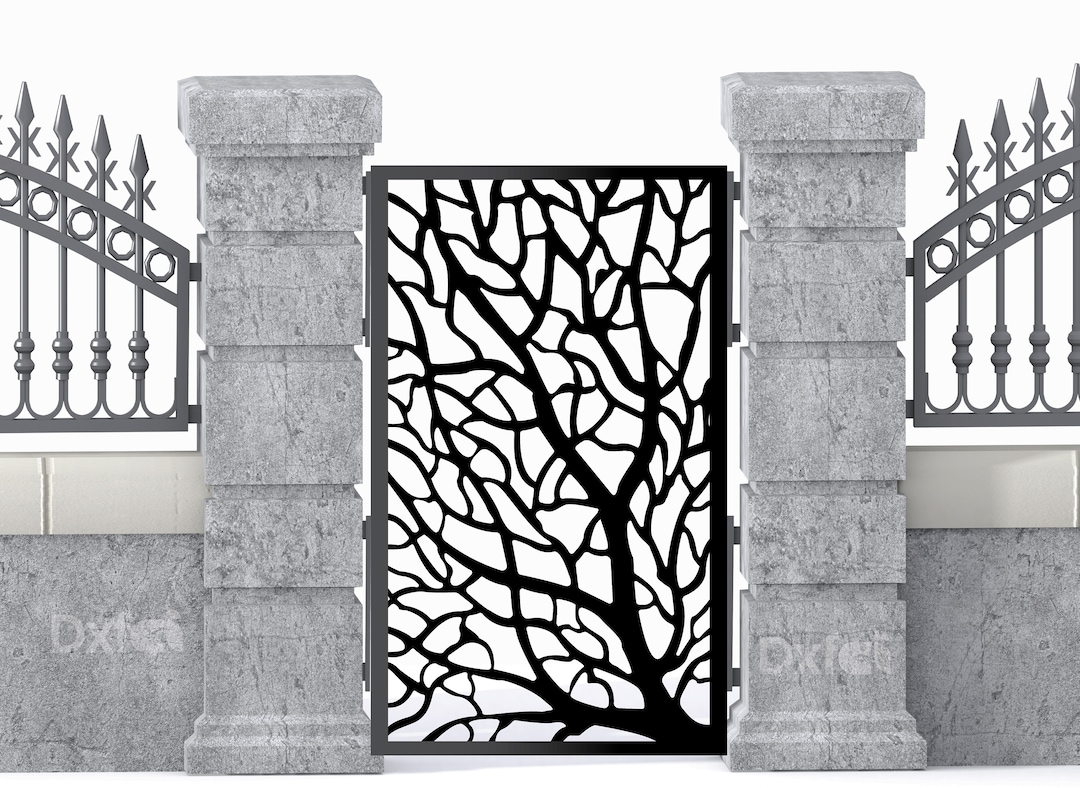 Tree Door Panel: Garden Gate, Room Divider (DXF, SVG) - Etsy