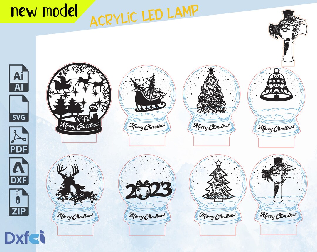 Christmas LED Night Lamp SVG DXF Bundle: Jesus Lightburn Art (digital ...