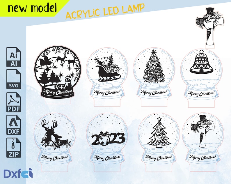 Christmas LED Night Lamp SVG DXF Bundle: Jesus Lightburn Art (digital ...