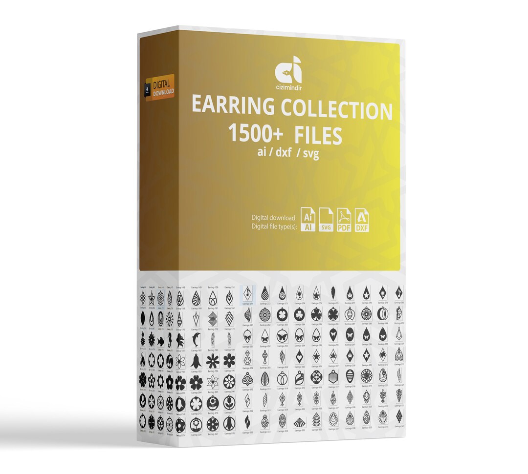 Earring SVG Dxf Laser Cut File Bundle, Entire Shop Lifetime Access, Future Designs DIGITAL ...
