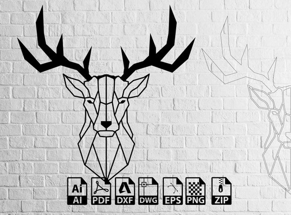 Geometric Stag Head