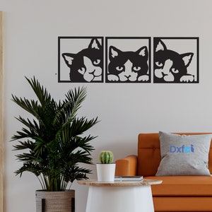 Decor Three Cats Wall Cats DXF File, Digital File Ai Pdf, DXF Files for ...