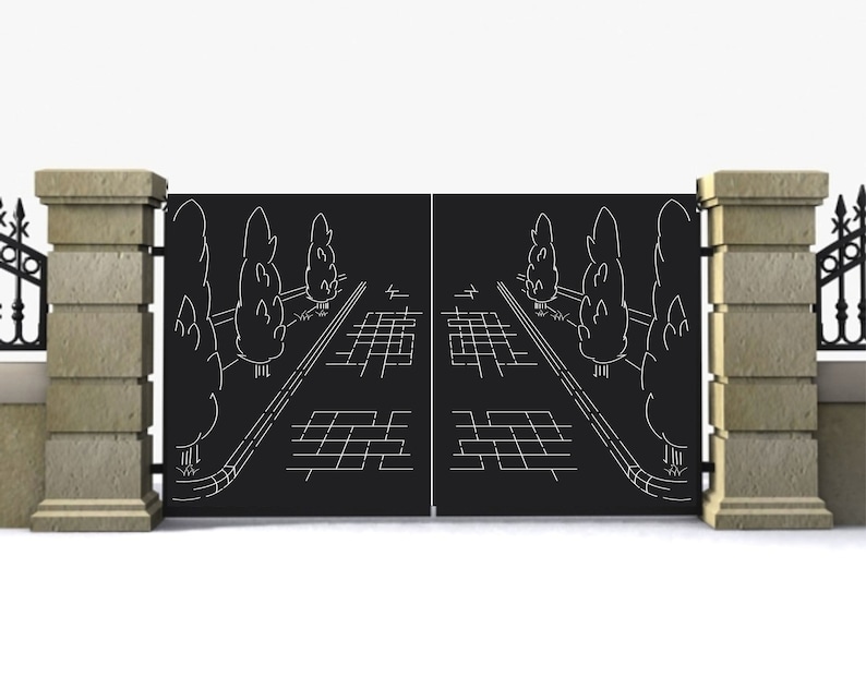 Wrought Iron Gate Design Dxf Files Svg Files Farm Gate Design - Etsy