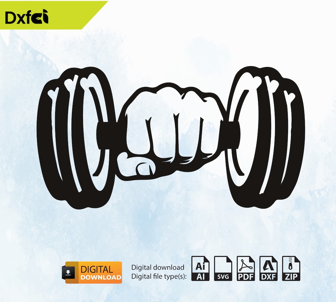 Dumbbell Gym Design | Equipment Wall Decor SVG | Dxf Svg Files ...