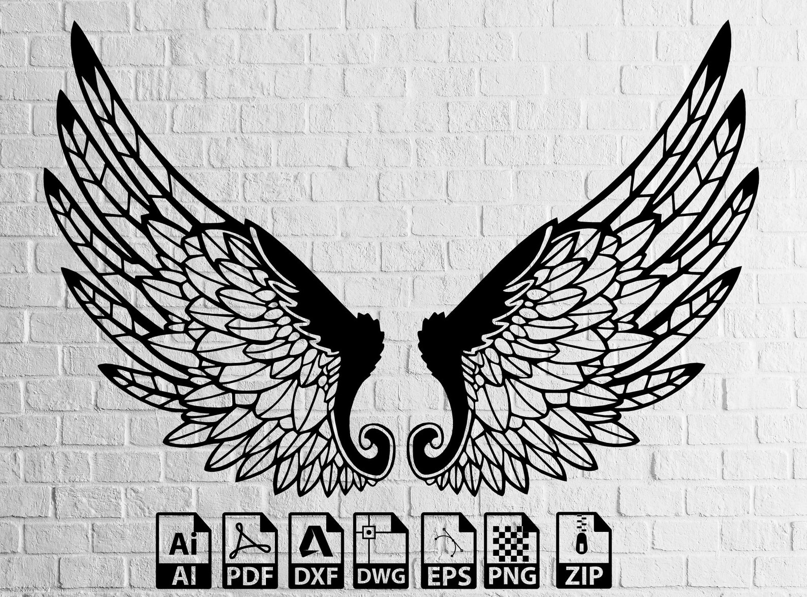 Angel Wings Svg Laser Cut Dxf Files Wings Dxf Angel Wings - Etsy