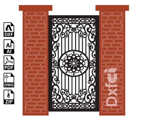 Wrought Iron Gate Grill Panel Dxf Panel Partition Room Divider - Etsy