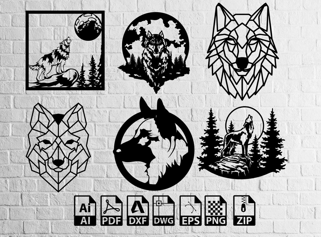 Wolf SVG Bundle, Wolf Art, Wolf PNG, Wolves Svg,laser Cut Files Wolf ...