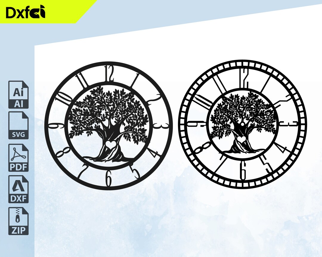 Baum des Lebens Uhr SVG DXF: Laser Cut Datei - Etsy.de