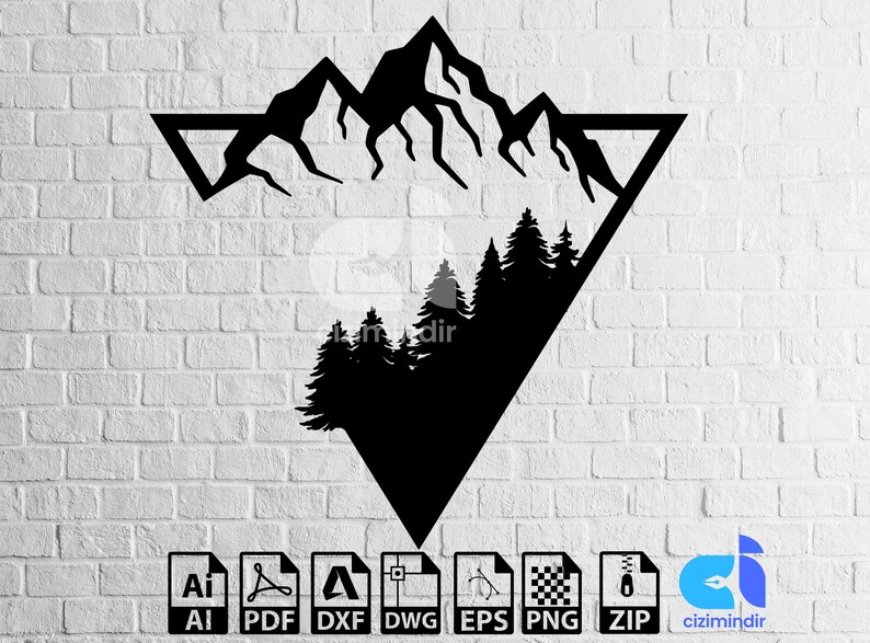 Mountain Svg Laser Cut Dxf Files Camping Mountain, Scout, Caravan ...