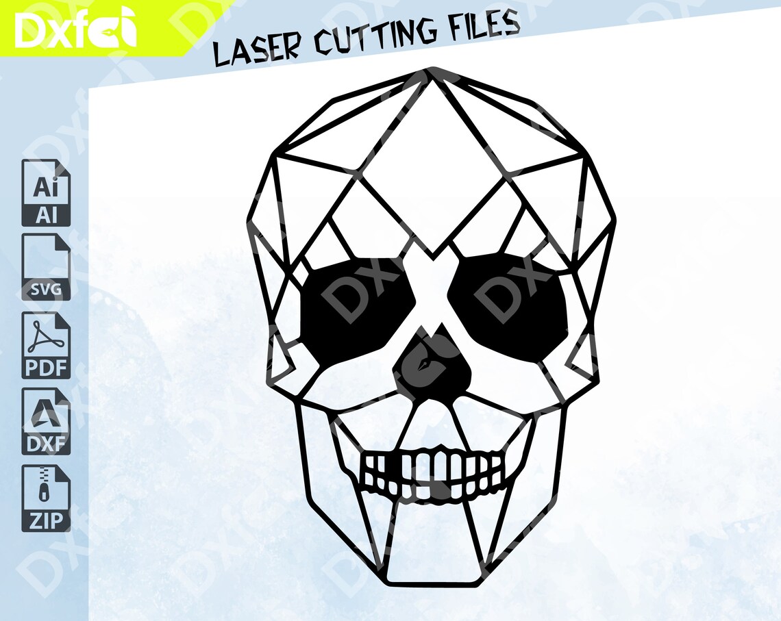 Skull Svg Dxf Files Skull Head Svg Laser Cut Dxf Files Skull - Etsy