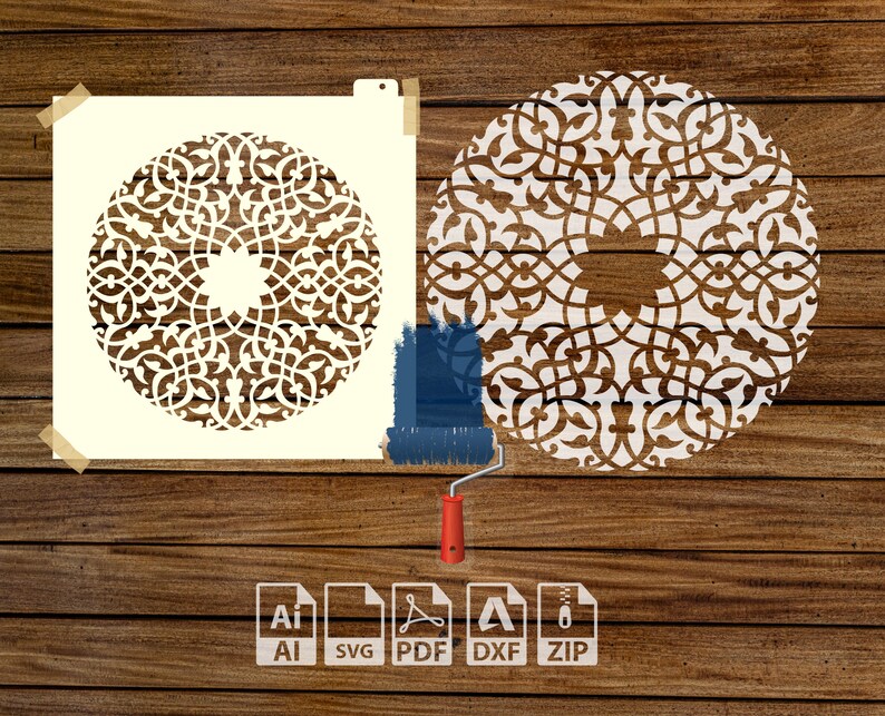 Mandala Stencil Templates SVG DXF Vector Files Download Diy Cutting ...