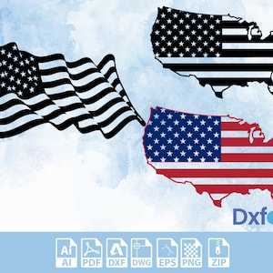 Usa Flag Svg, Svg Files for Cricut American Flag Svg Dxf PDF Usa Flag ...