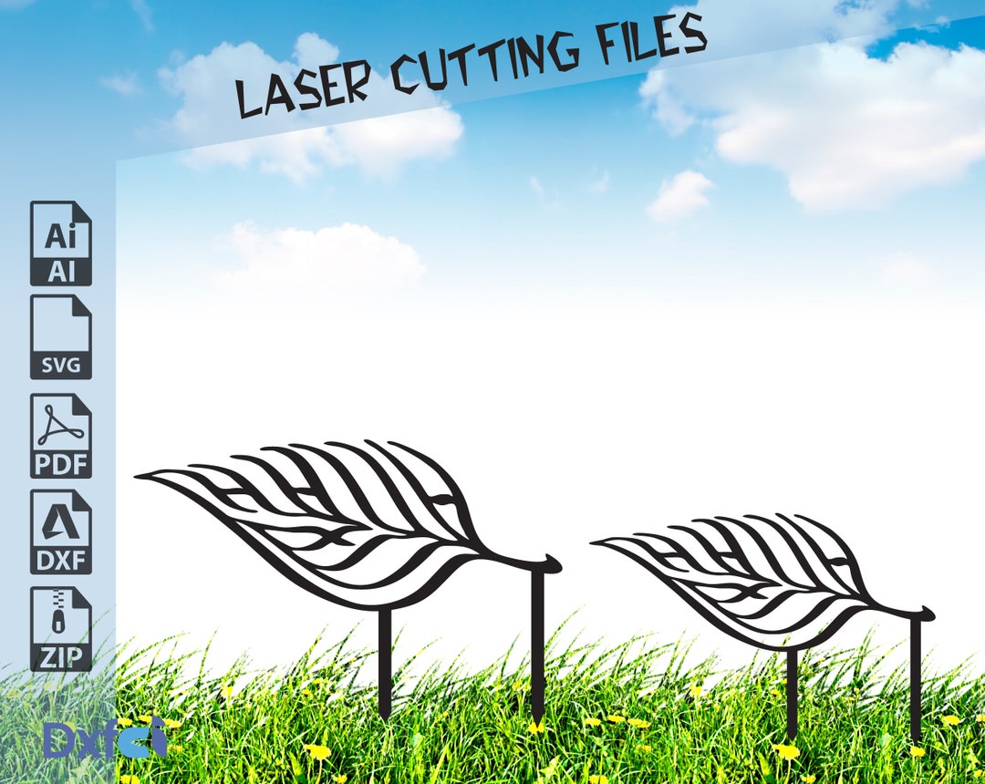 Leaf Garden Stakes-dxf Files and SVG Cut Ready for Cnc Machines, Laser ...