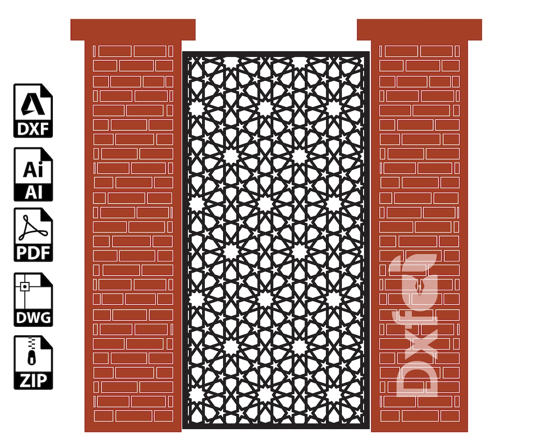 Main Gate Garden Doors Gate Design Svg | Iron Main Swing Gate Dxf ...
