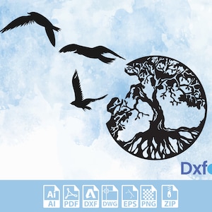 Tree of Life With Birds SVG Laser Cut File (digital Download) - Etsy