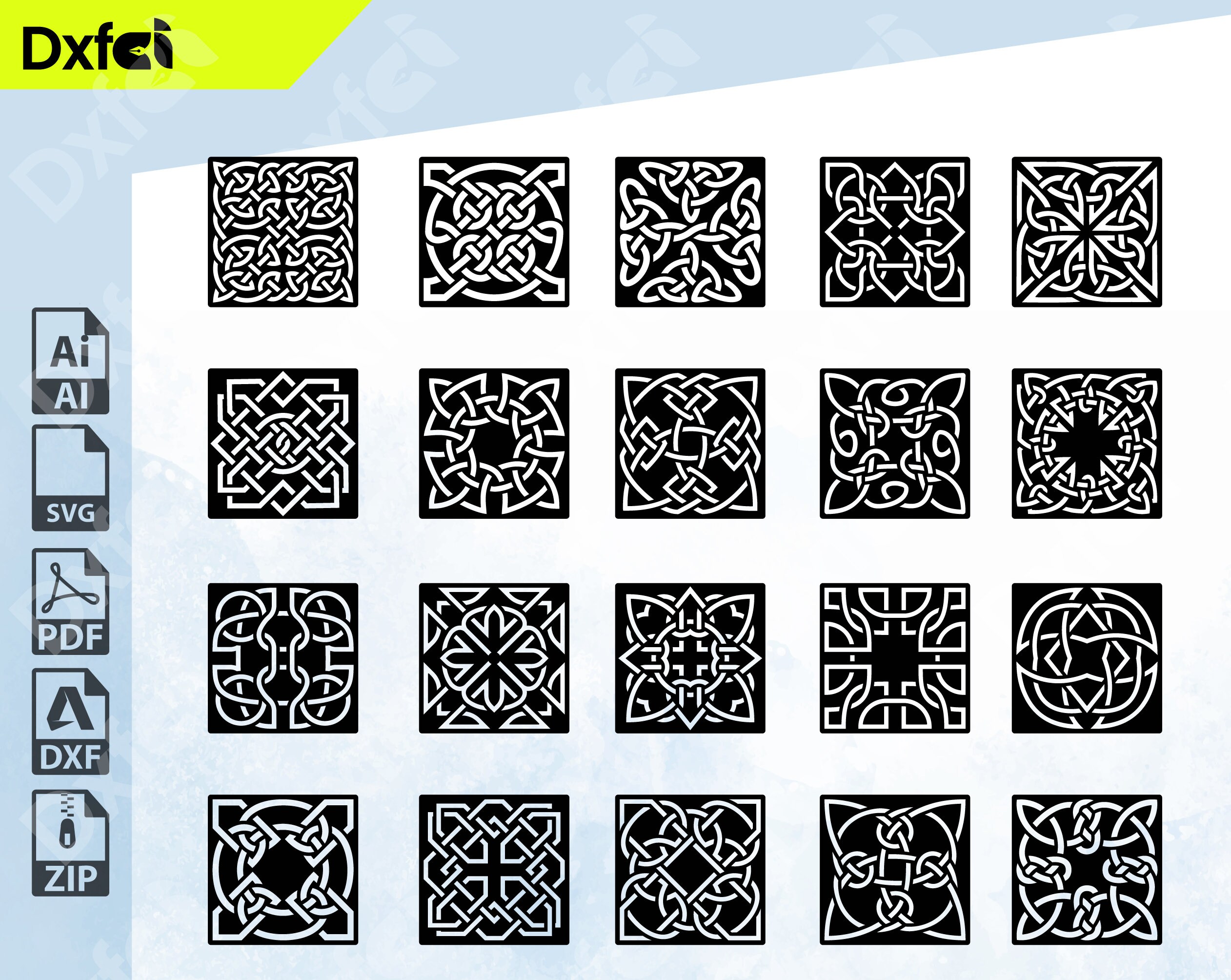 Celtic Svg Dxf Files Ornament Patterns Bundle Cnc Laser Engrave Files ...