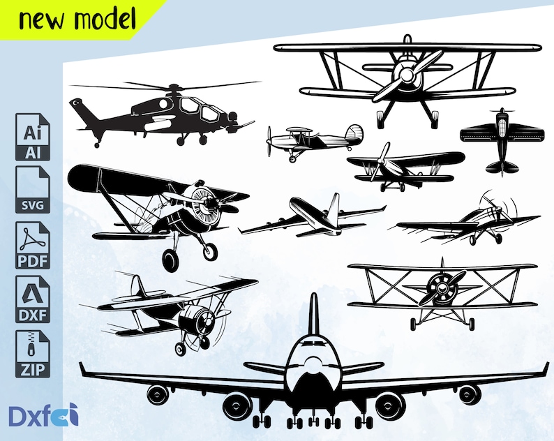 Airplane SVG Files Airplane Bundle Flight Dxf Cut Files - Etsy