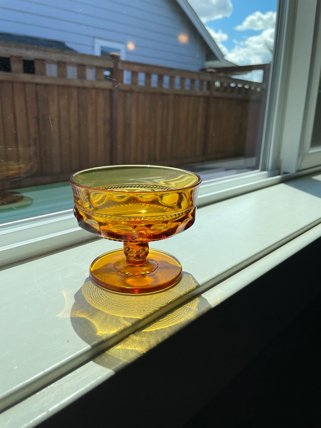 Vintage Amber Glass Dish - Etsy