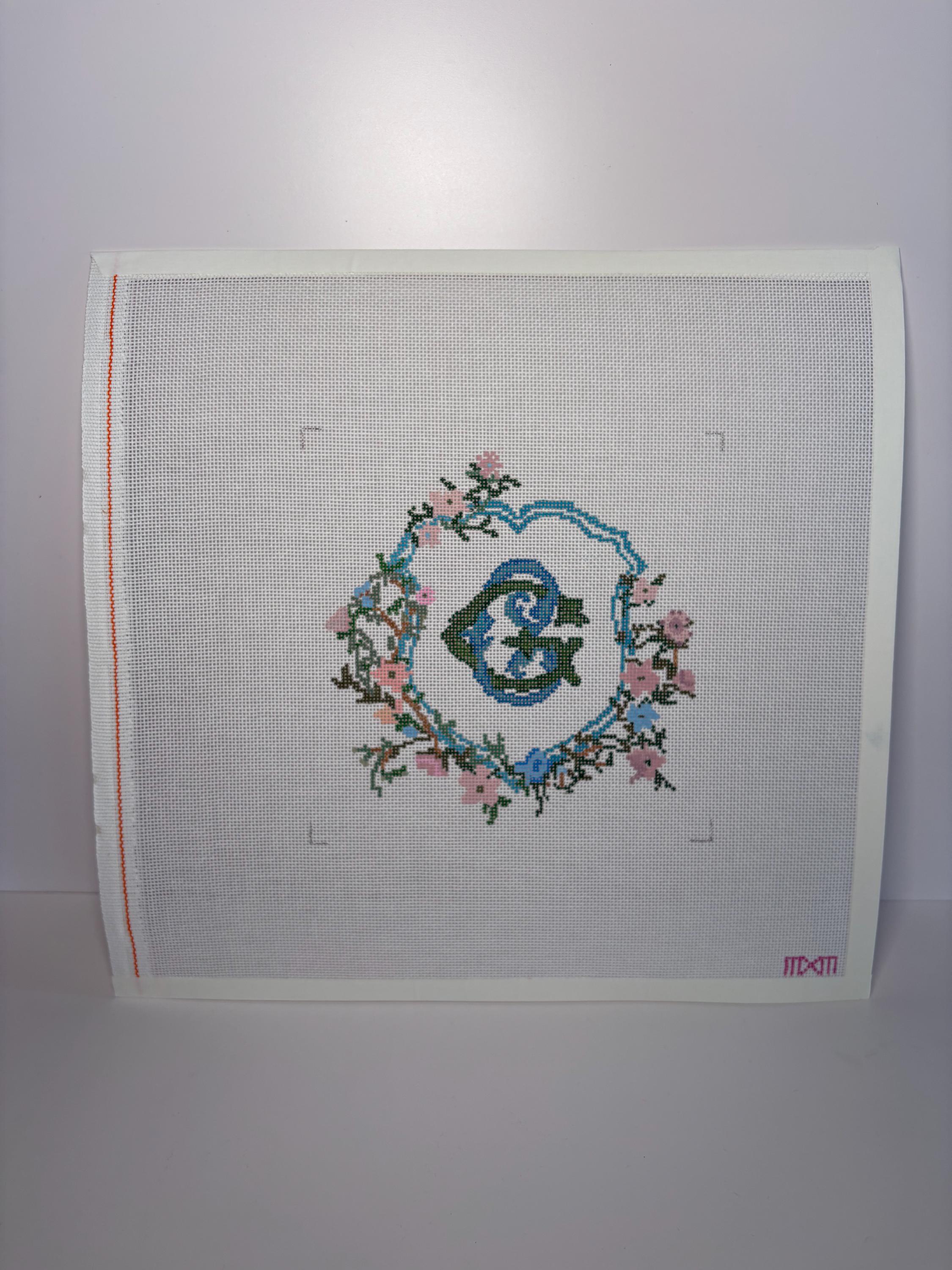 Custom Wedding Logo Needlepoint Canvas - Etsy