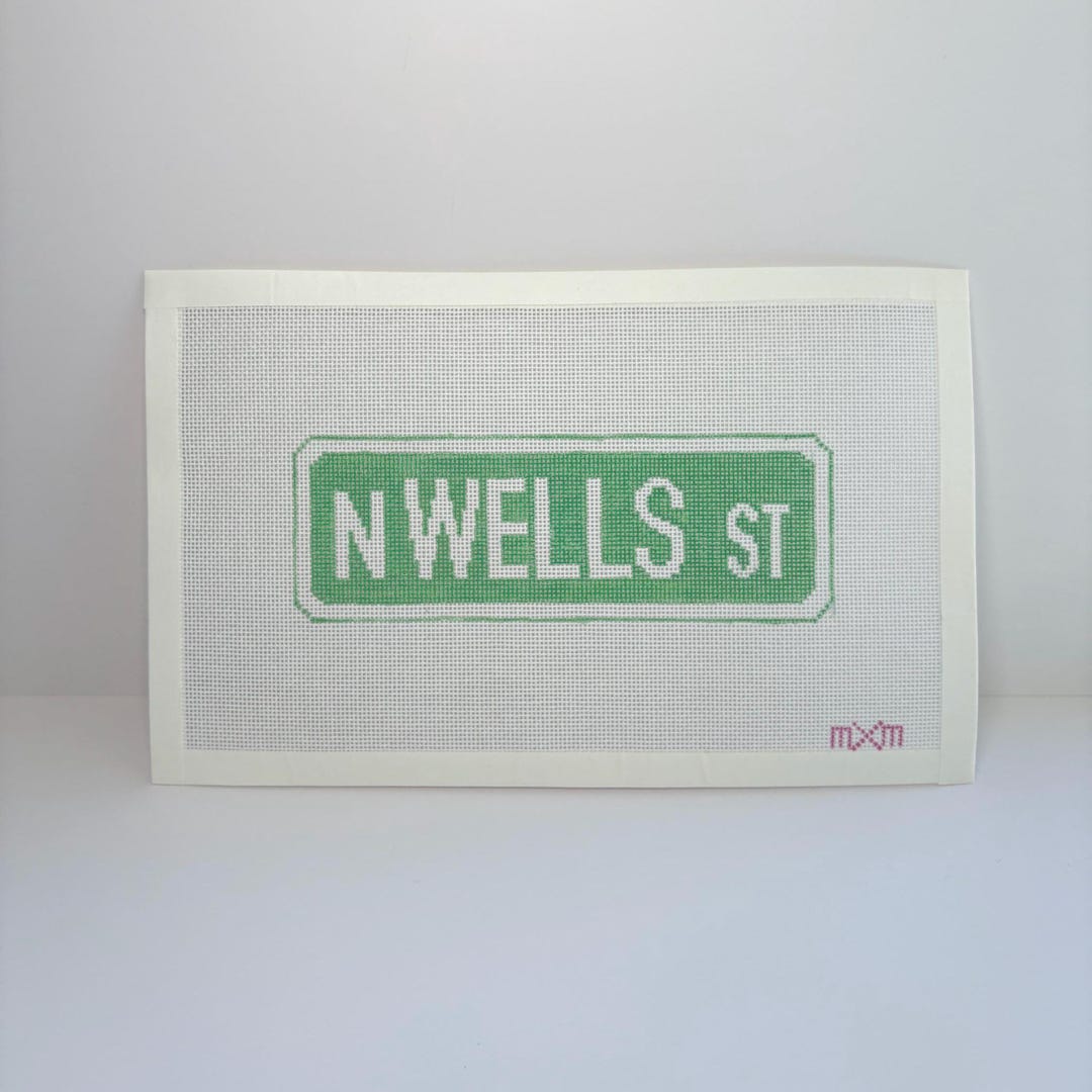 N Wells Street Chicago Needlepoint Canvas -18 Mesh - Etsy