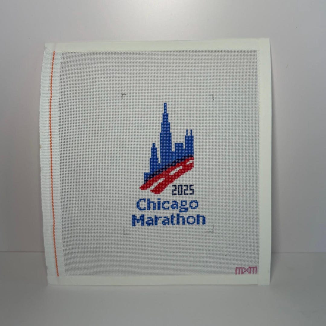 Chicago Marathon Needlepoint Canvas - 18 Mesh - Etsy