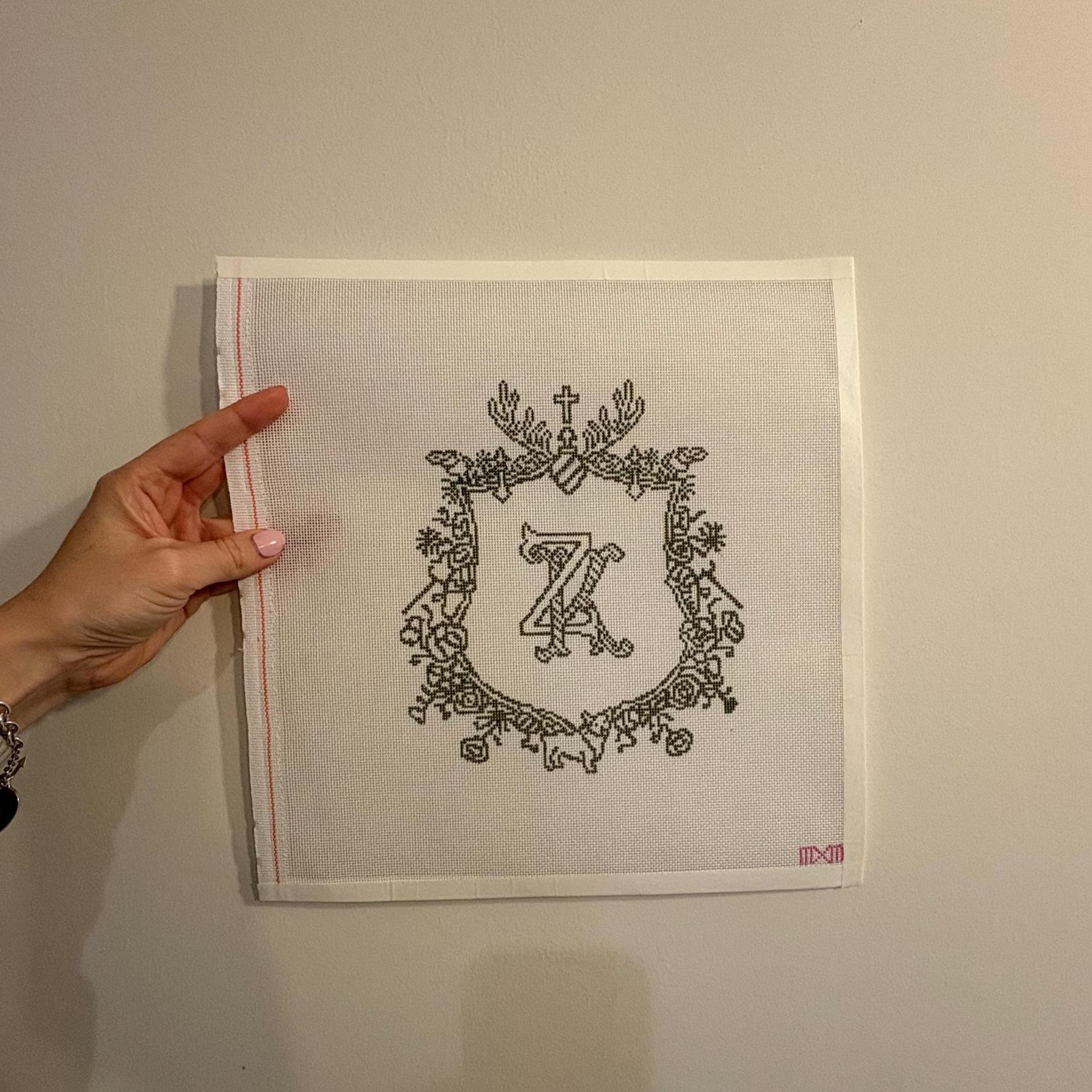 Custom Wedding Logo Needlepoint Canvas - Etsy