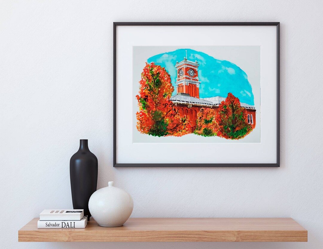 WSU Pullman Bryan Clock Tower Watercolor Giclee Print |graduation ...