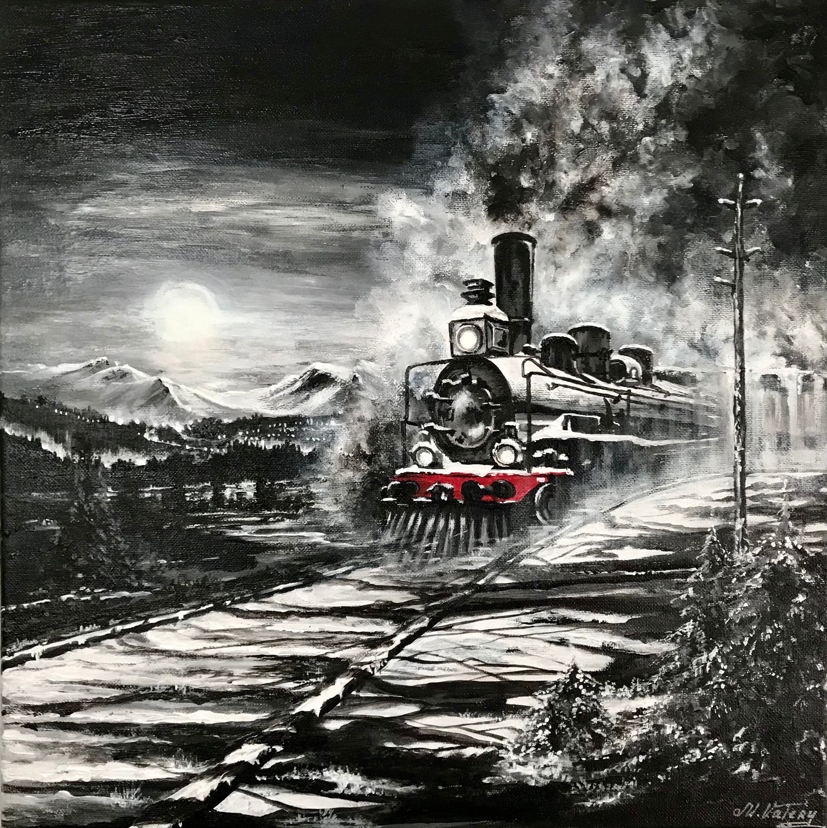 Night Train Painting